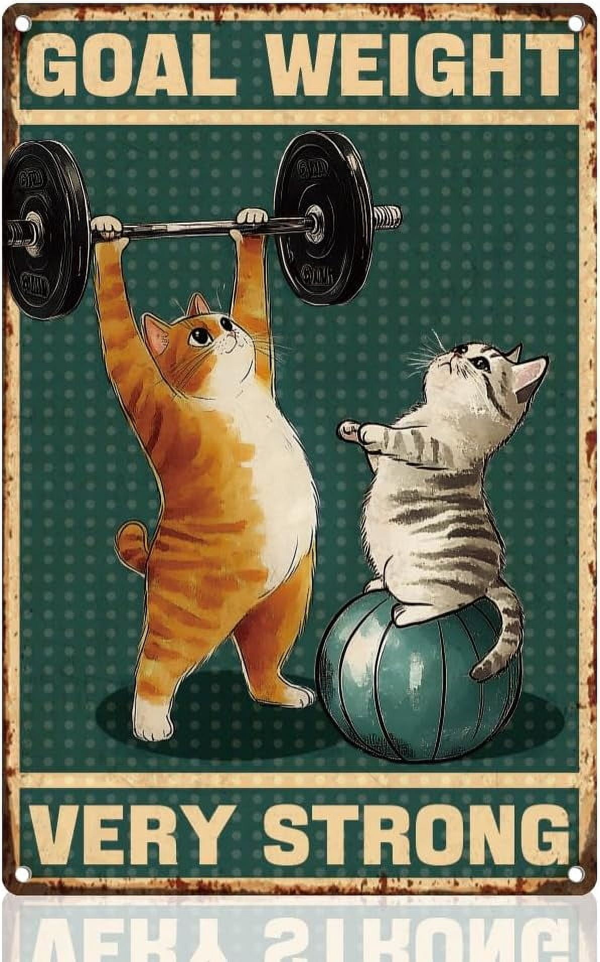 Weightlifting Inspirational Tin Sign Retro Metal Wall Decor 8" x 12 ...