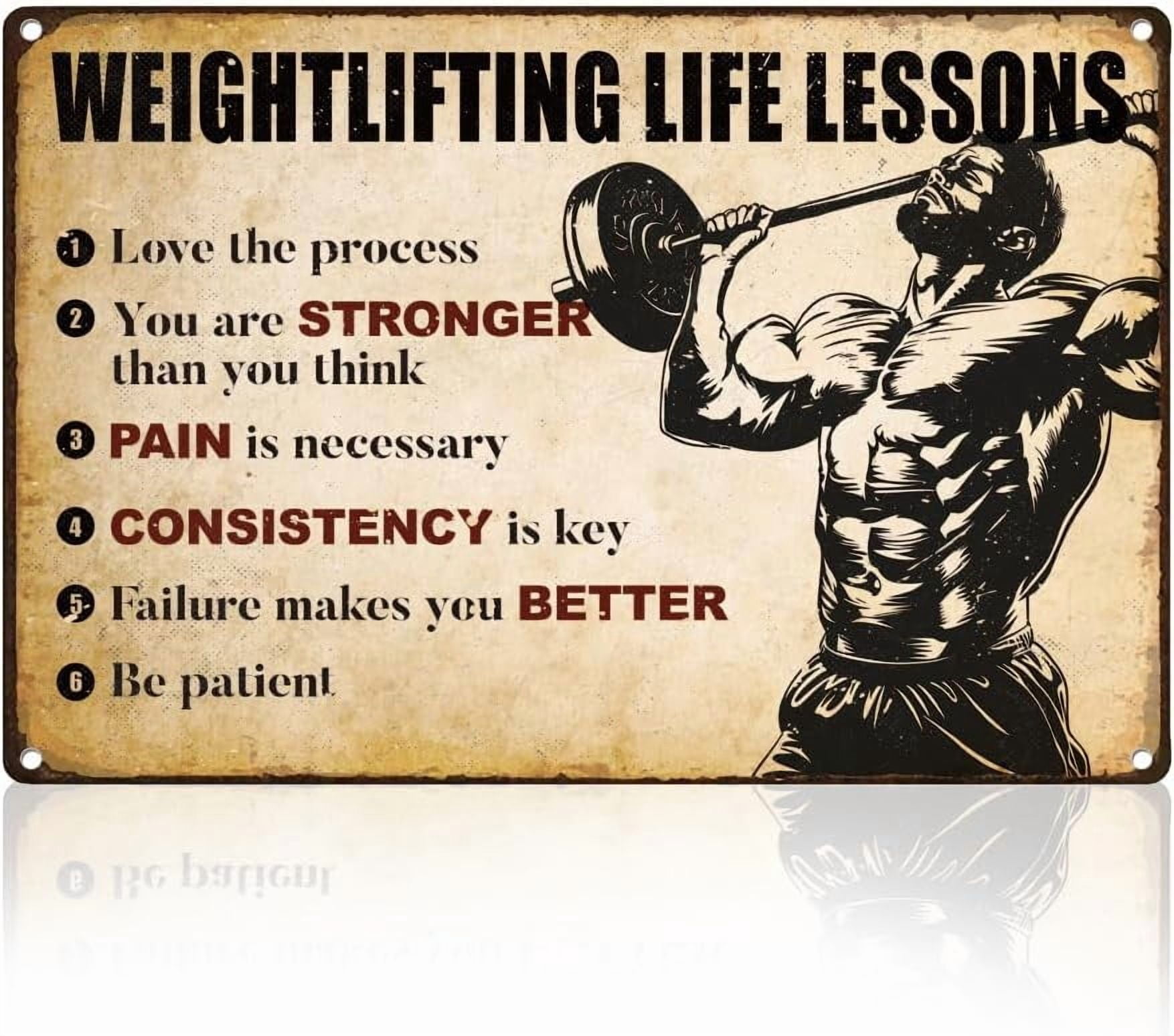 Weightlifting Life Lesson Retro Wall Decor Metal Tin Sign 8" x 12 ...