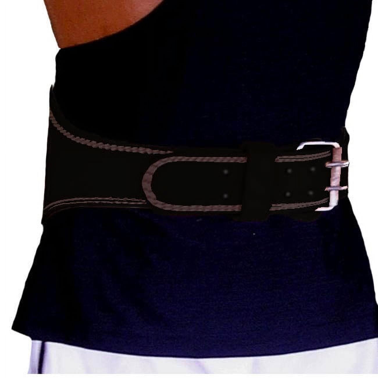 Weightlifting Real Leather Back Support Belt 6" Padded Medium Black ...