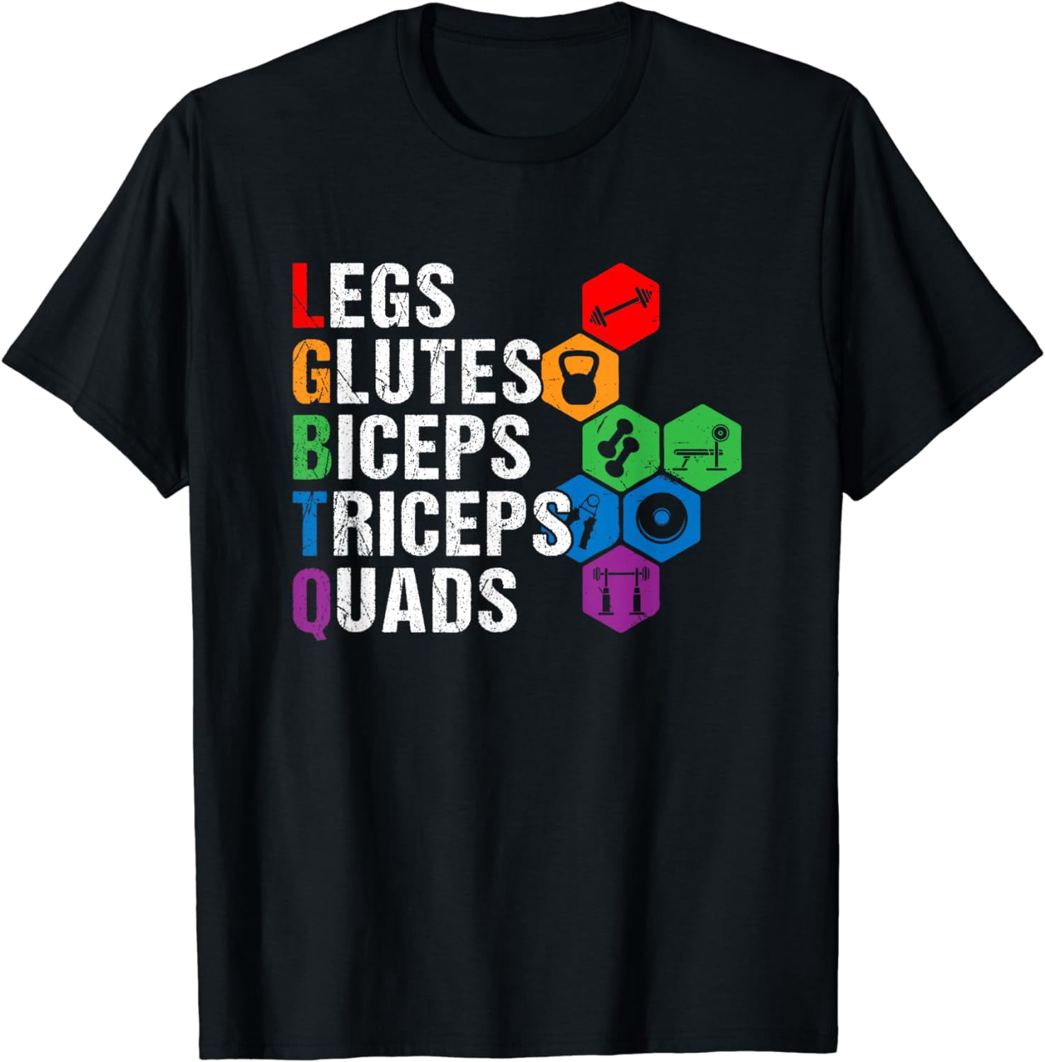 Weightlifting T-Shirt LGBTQ Lats Glutes Biceps Triceps Quads - Walmart.com