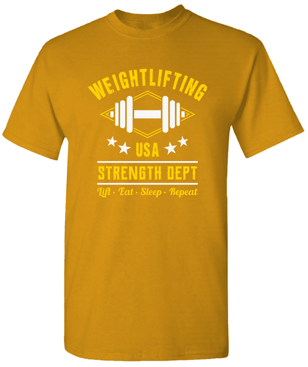 Weightlifting Usa Strength Dept - Gym T-Shirt Exercise T-Shirt Gym ...