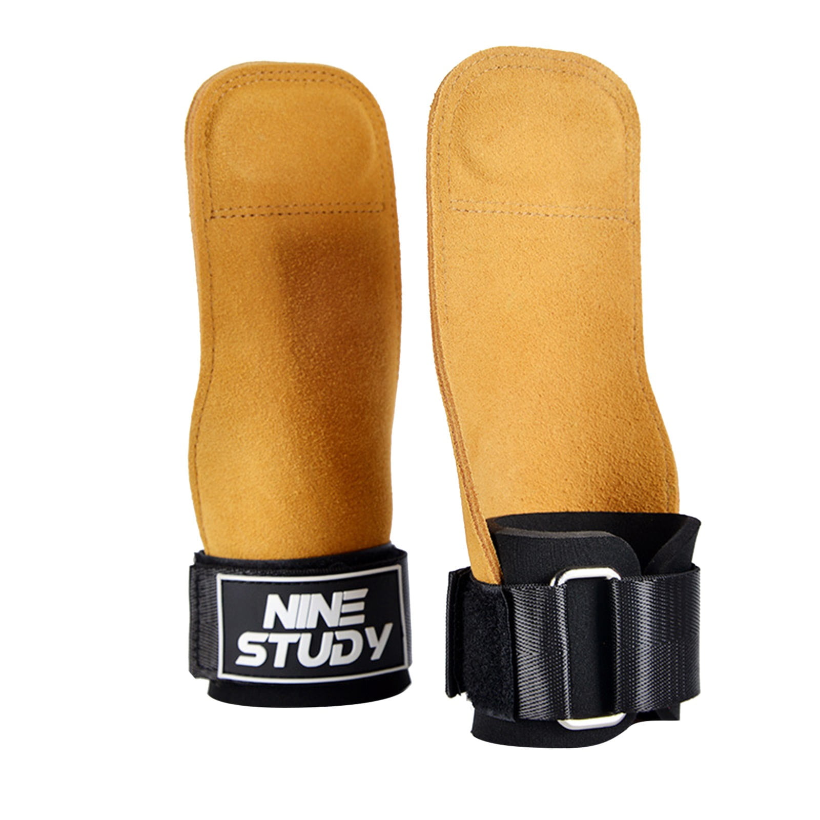 Weightlifting Wrist Straps Gym Lifting Support Double Leather Layer ...