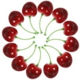 Weijiyouyu 20pcs Simulation Cherry Model Ornament Realistic Cherry Model Fruit Model Ornament