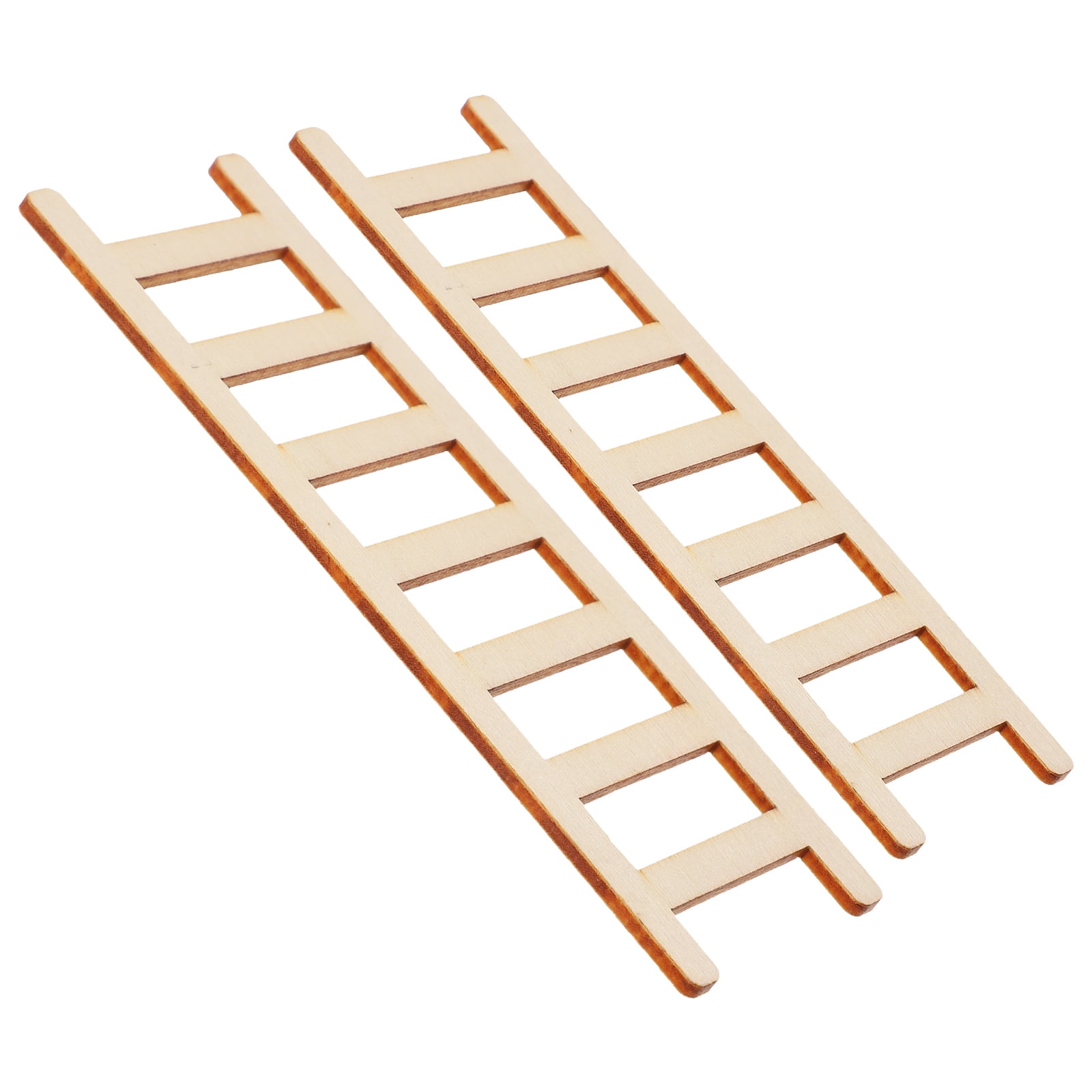 Weijiyouyu 2Pcs Miniature Wooden Ladders Miniature Simulation Ladder ...