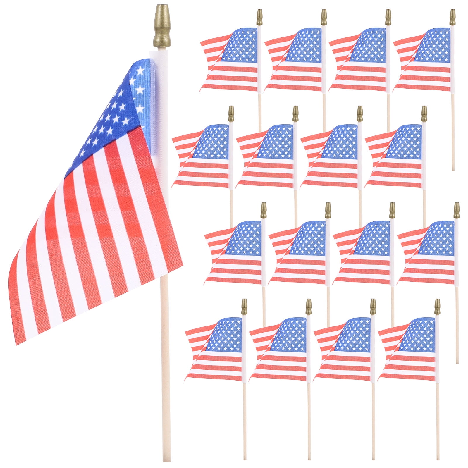 Weijiyouyu 40pcs Small American Flags on Stick Mini American Flags for ...