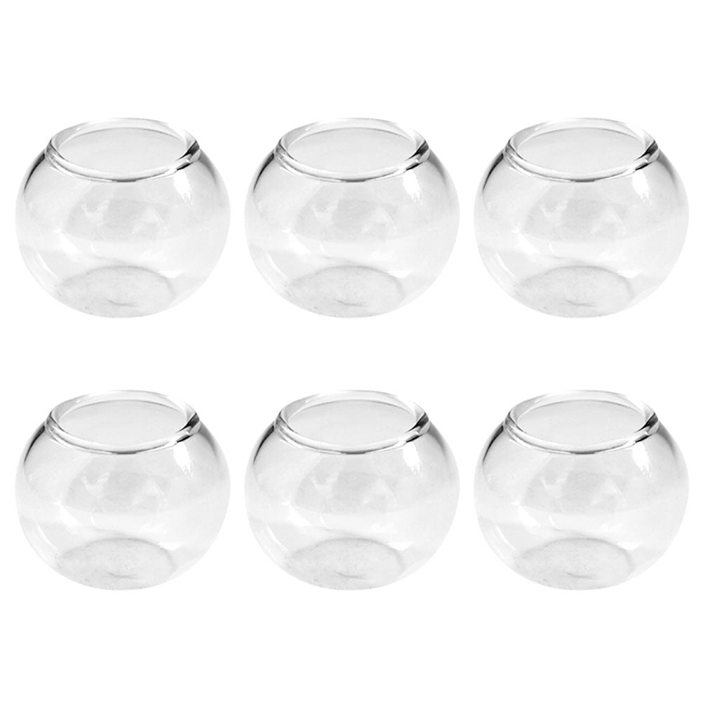 DEEPCRAFF Miniature Fish Bowls Glass 6Pcs 0.9In Round Decorative ...