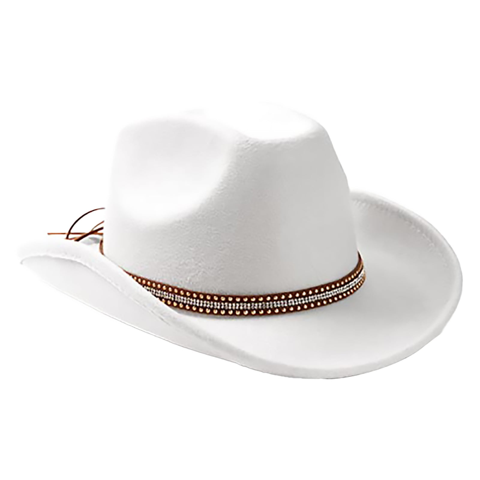 Weikingp Cowboy Hat, Women's Big Brim Cowboy Hat Western Bowler Hat ...