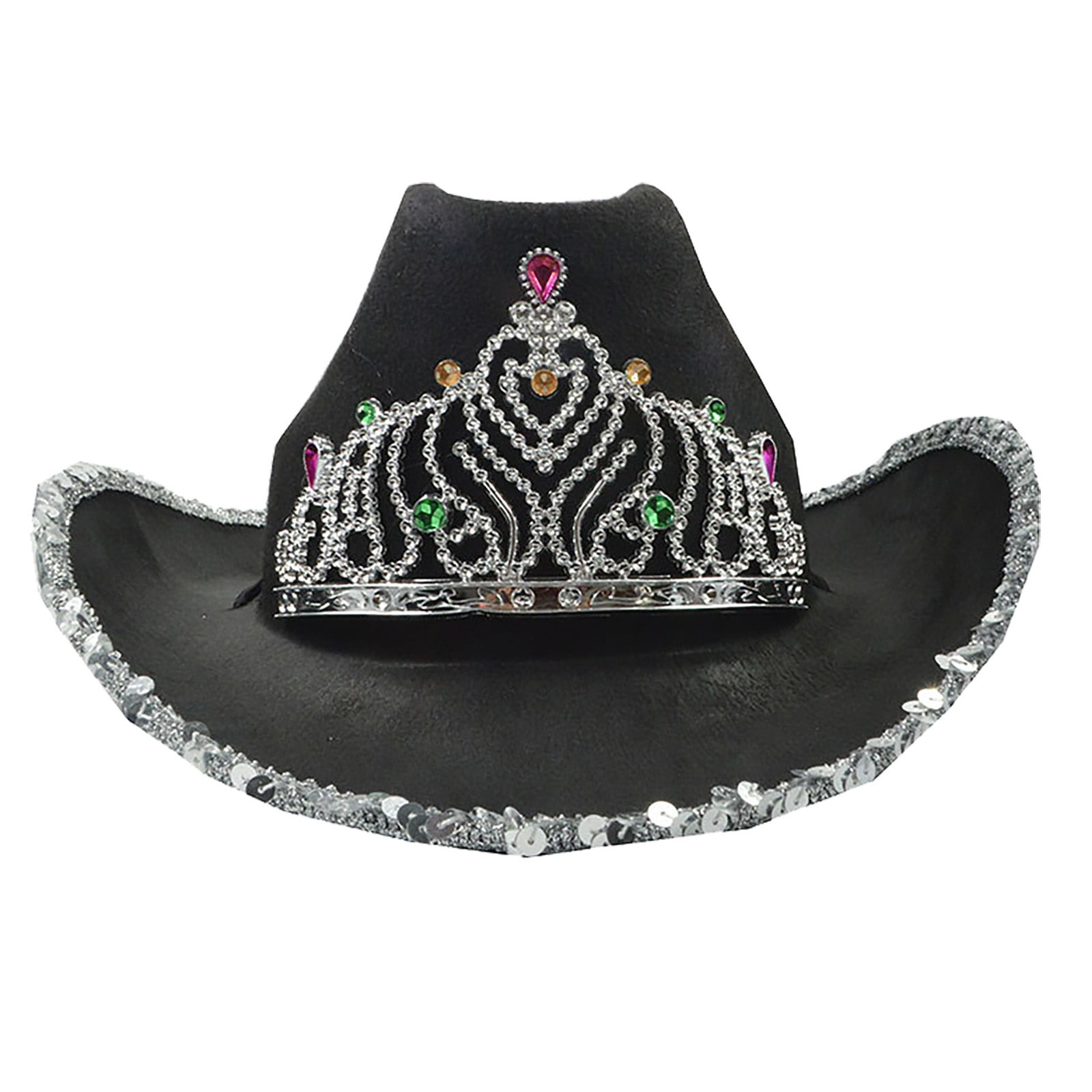 Weikingp Cowboy Hat, Women's Sequin Crown Cowboy Hat Western Cowboy Hat ...