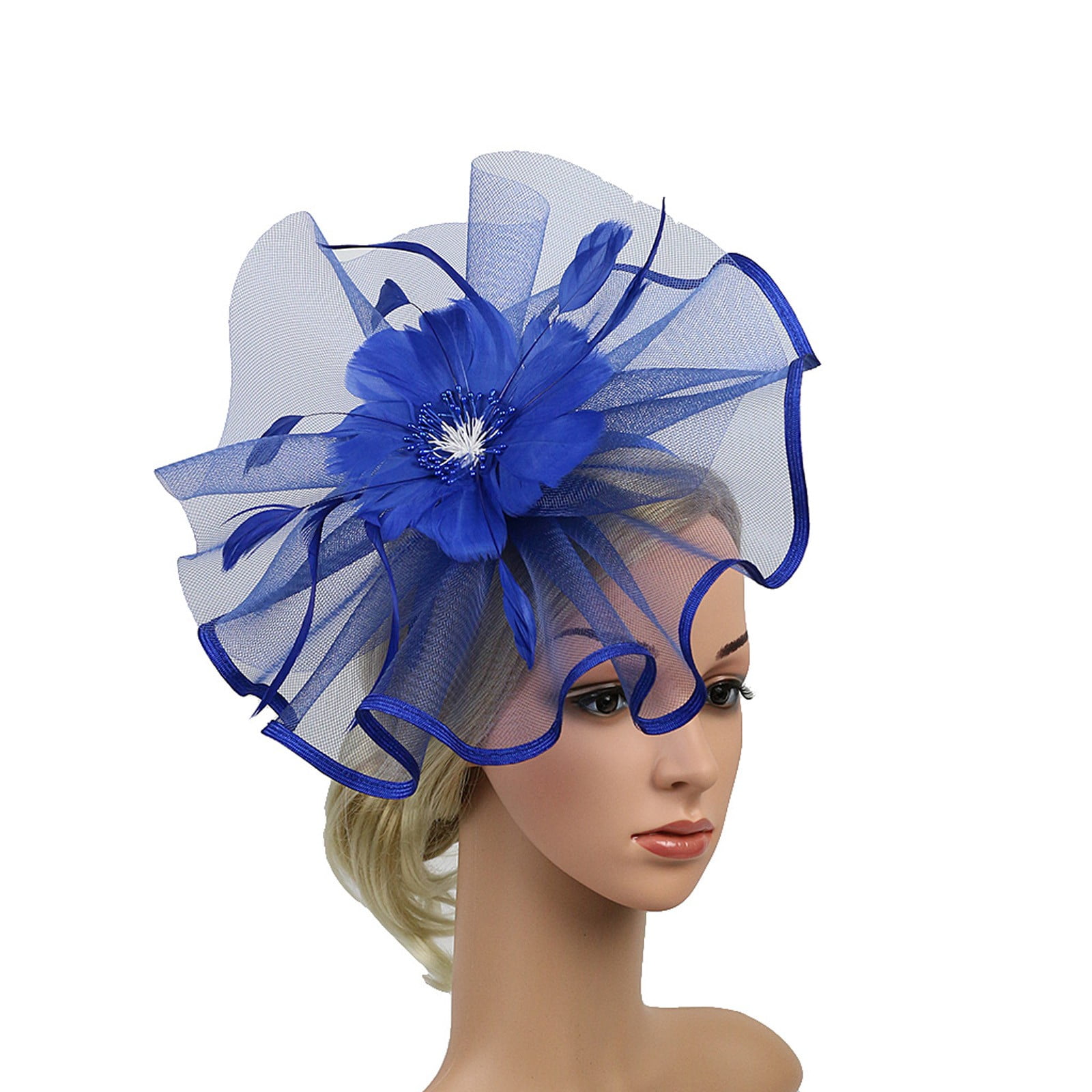 Weikingp Hats for Tea Party Funeral Hat with Veil Women Hat Headwear ...