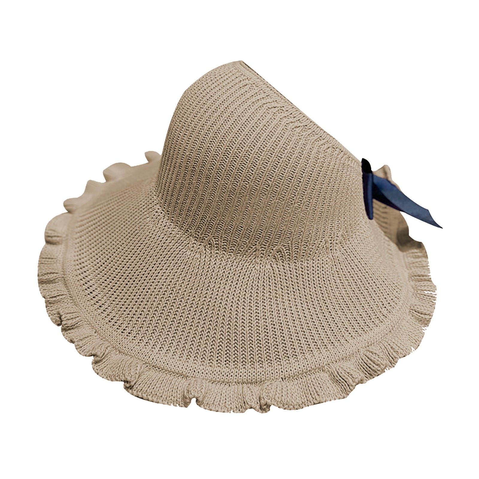 Weikingp Sun Hats for Women Wave Brimmed Empty Top Hat for Female Outdoor Sun Hat Outing Beach ...