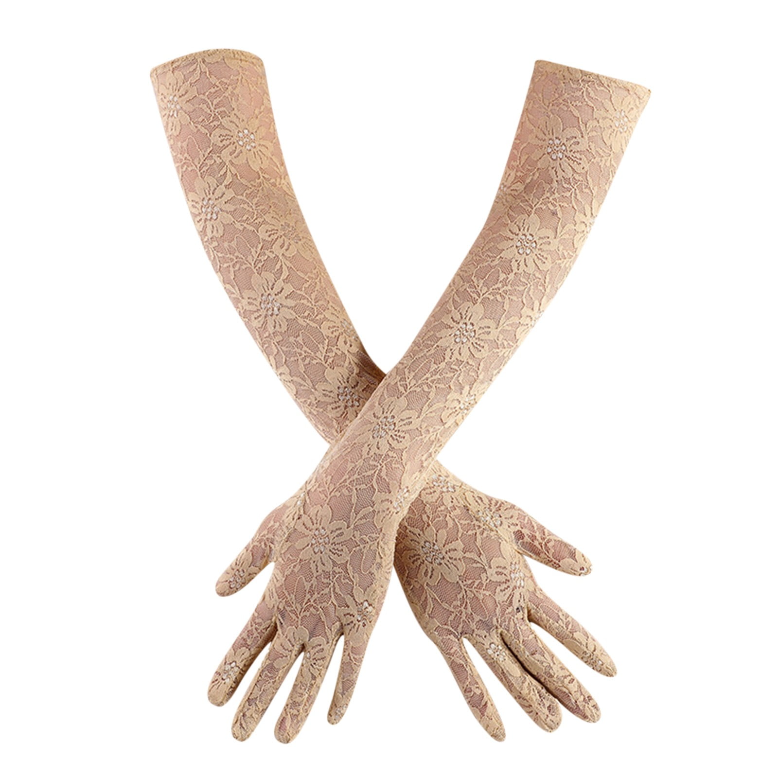 Weikingp Warm Gloves Floral Lace Gloves for Wedding Opera Party 1920S ...