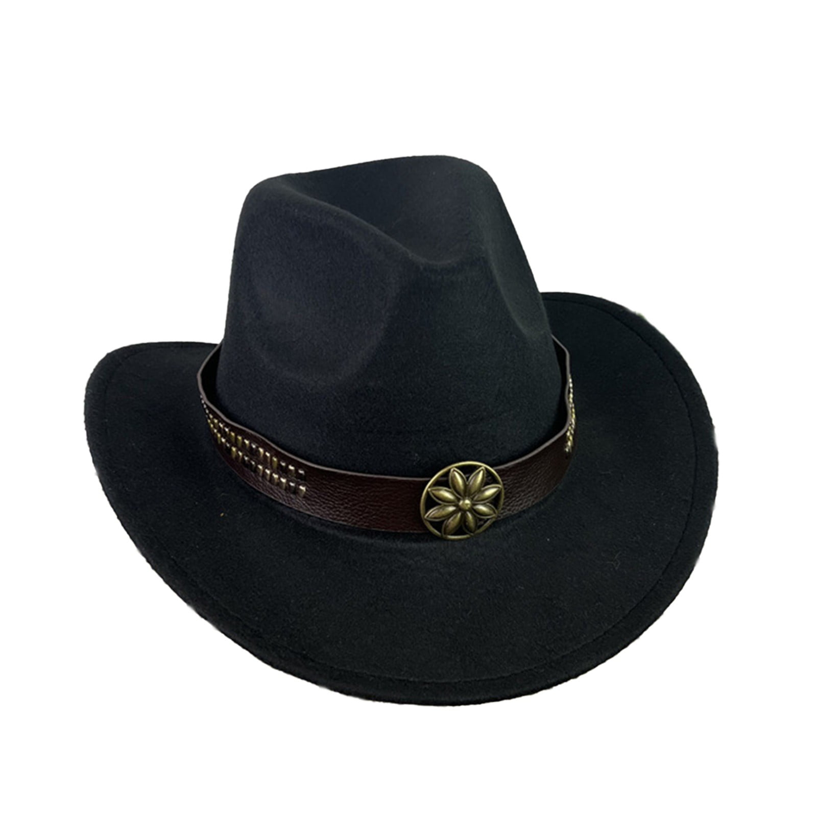 Weikingp Western Hats for Women, Cow Boy Hats Unisex Panama Flat Rim ...