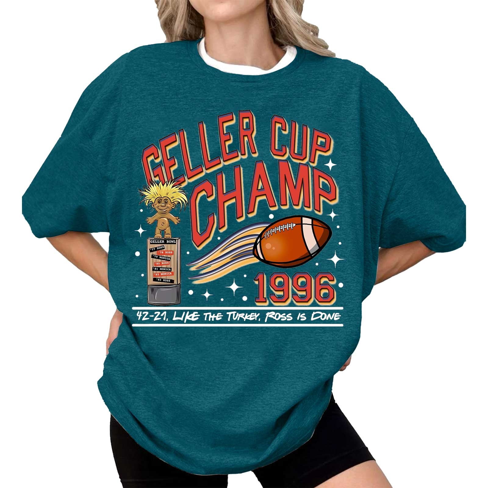 Weikingp Womens Tops,Geller Cup Shirt Friends Tv Show Tee Football ...