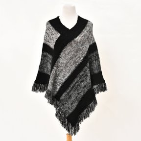 1PC Shawl Gray Polyester Womens Color Frayed Pullover Fringed Shawl ...
