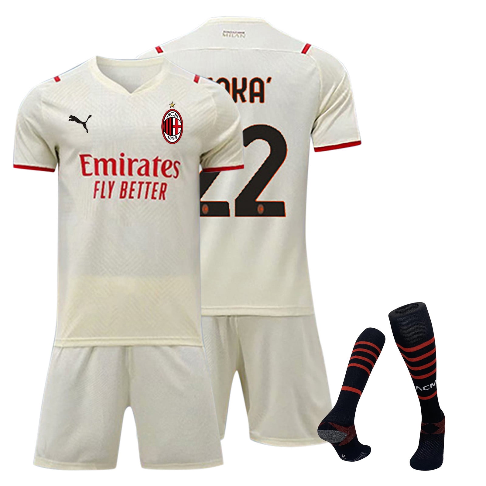 Weilan 2122 Italian Soccer Game Home Game Soccer Jersey, #22 KAKA Short Sleeve Maize-yellow ...