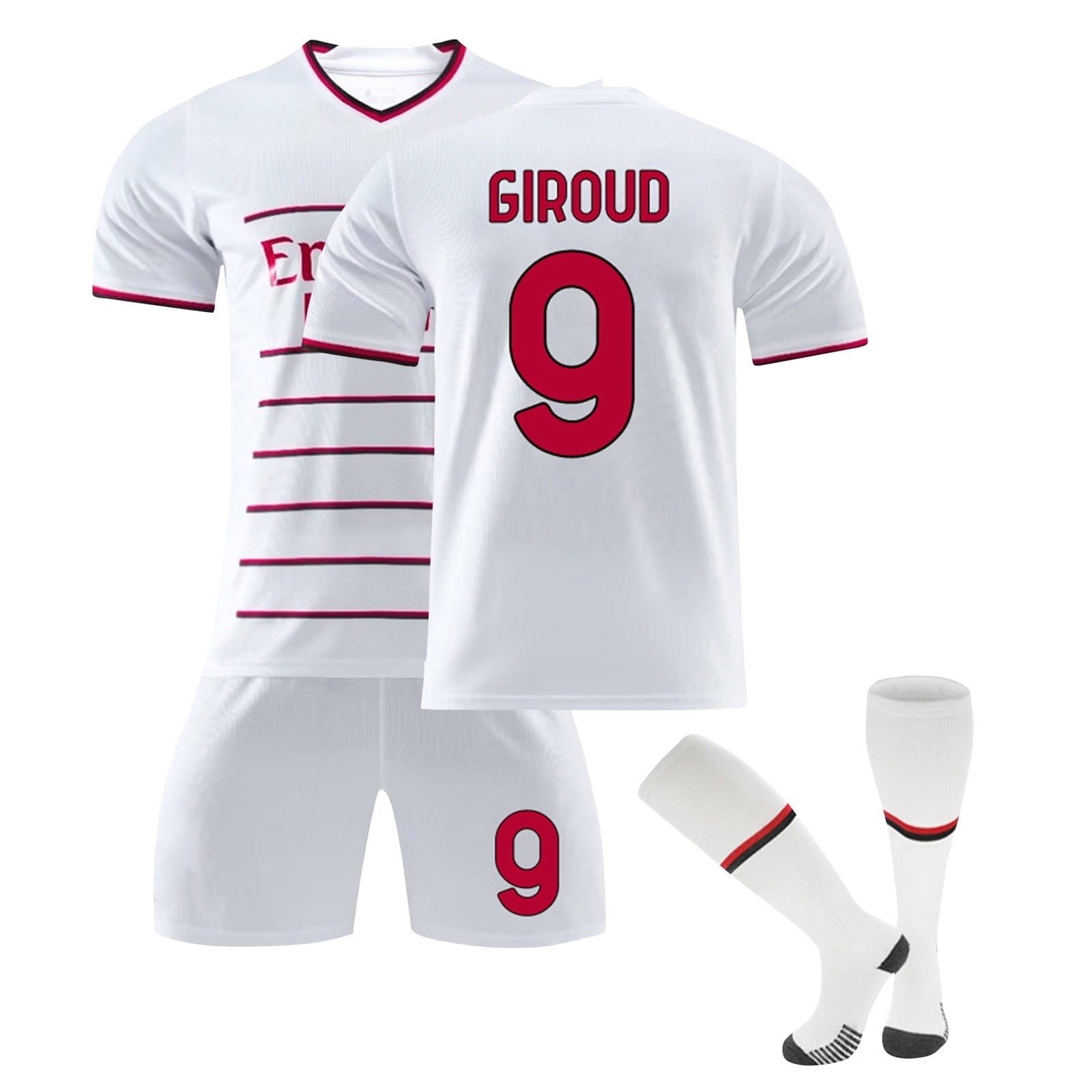 Weilan 2223 Italian Soccer Game Away Game Soccer Jersey, #9 GIROUD Short Sleeve Horizontal ...