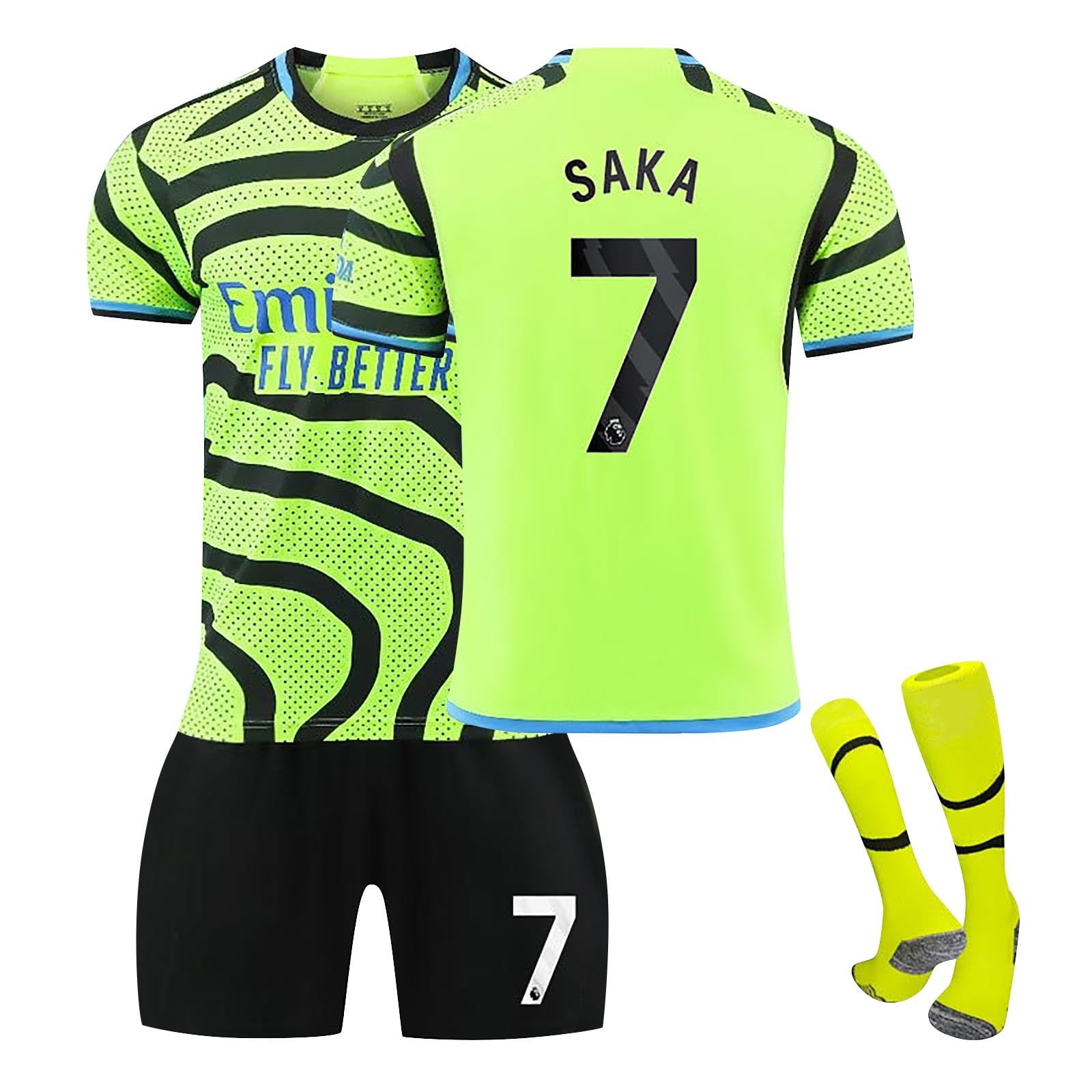 Weilan 2324 English FC Away Game Soccer Jersey, Printed #7 SAKA English Soccer Jersey 3 Piece ...