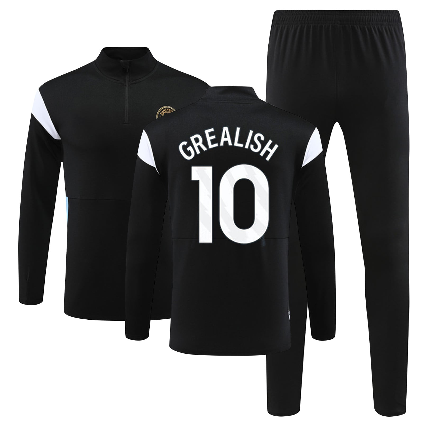 Weilan 2324 European FC Home Game Soccer Jersey, European #10 GREALISH Black Sport Soccer Jersey ...