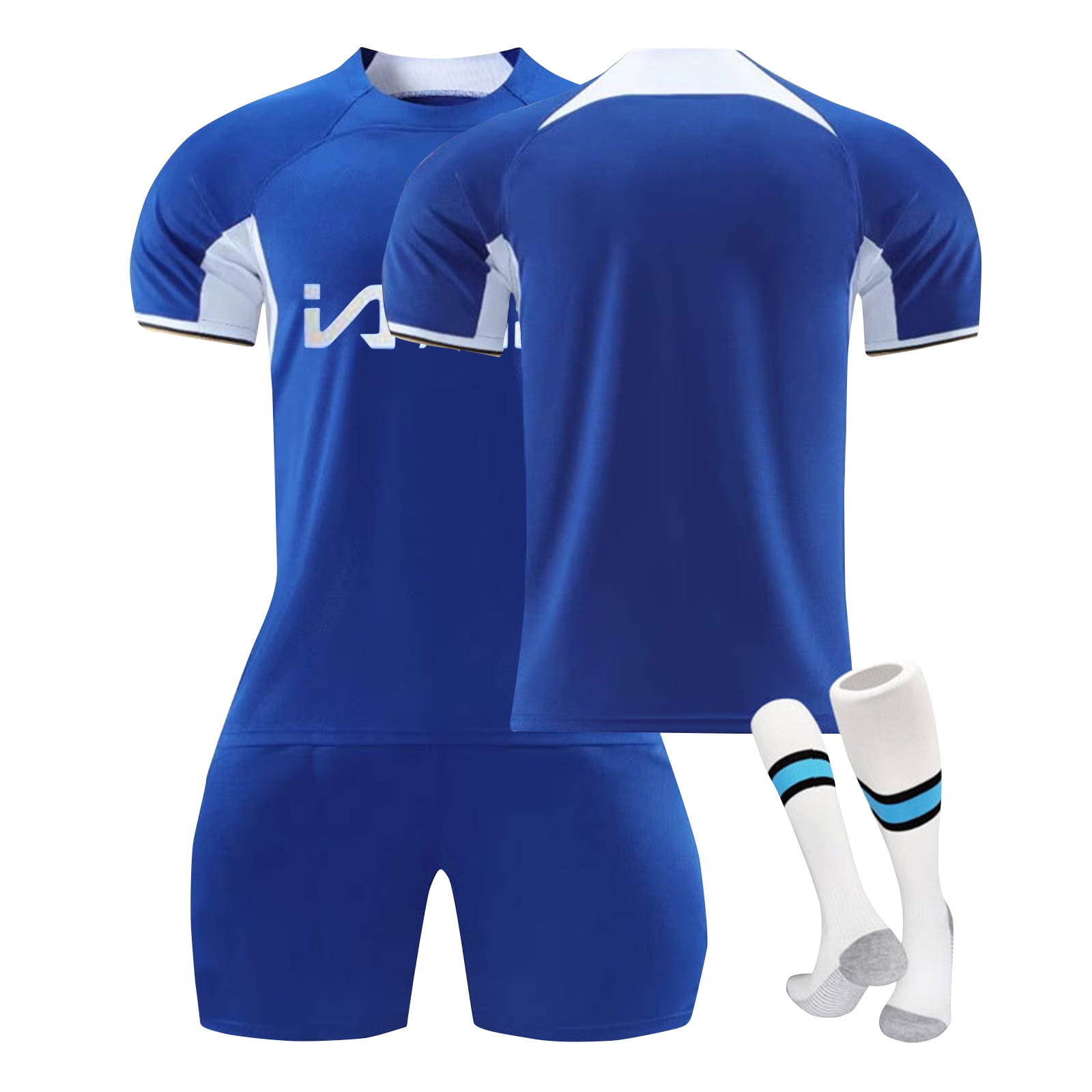 Weilan 2324 French Soccer League Home Game Jersey, Deep Blue #None Short Sleeve Soccer Jersey 3 ...