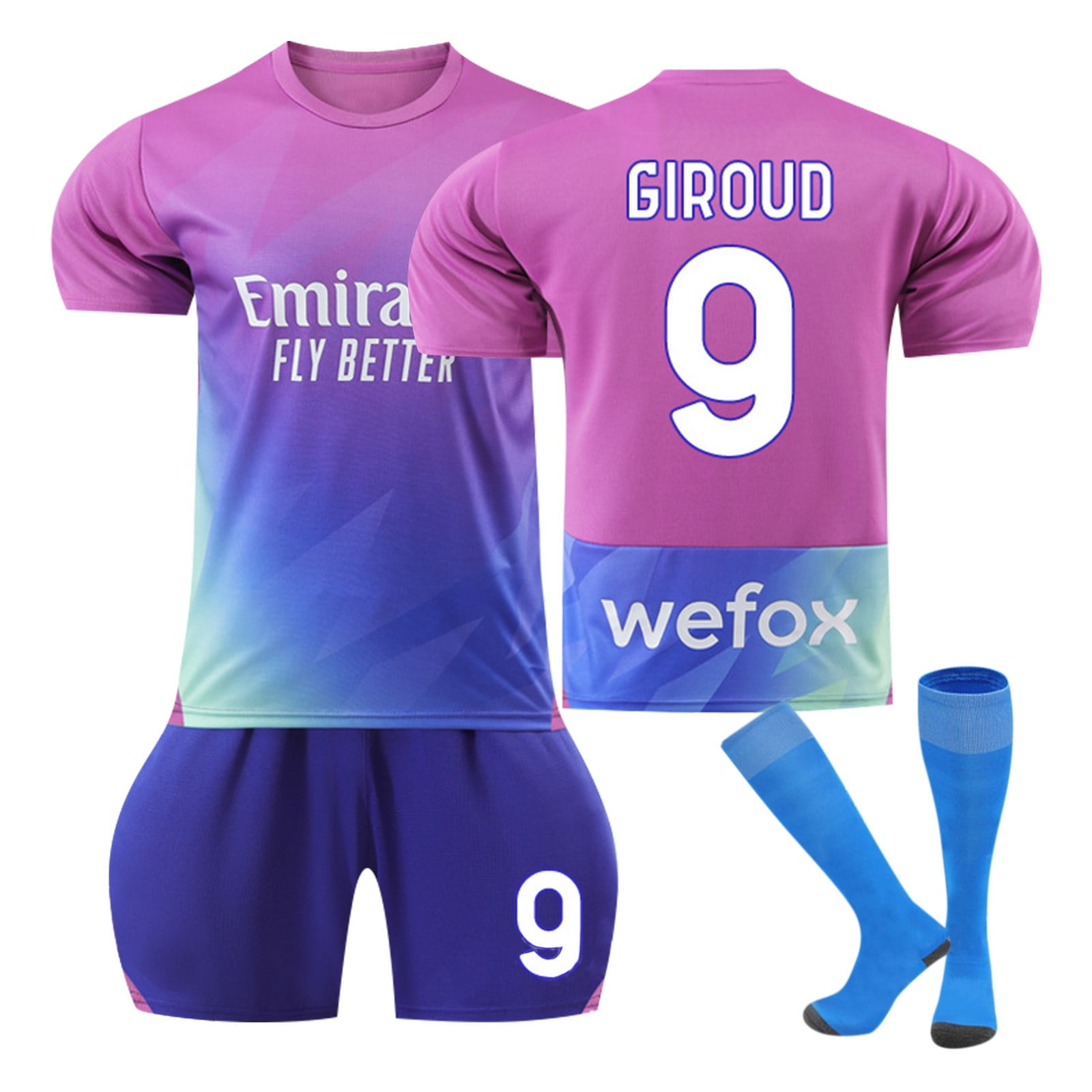 Weilan 2324 Italian Soccer Game Away Game Soccer Jersey, #9 GIROUD Short Sleeve Colorful Italian ...