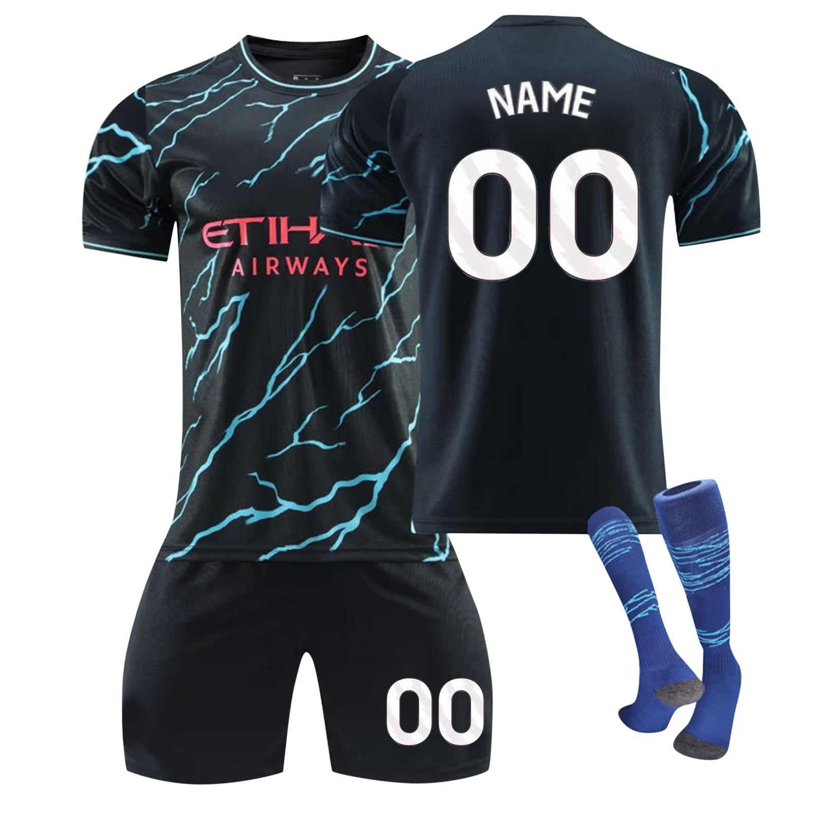 Weilan 2324 Man DIY Soccer Jersey-Short Sleeve, #None 2 Away Game Soccer Jersey, Kids 3 Piece ...