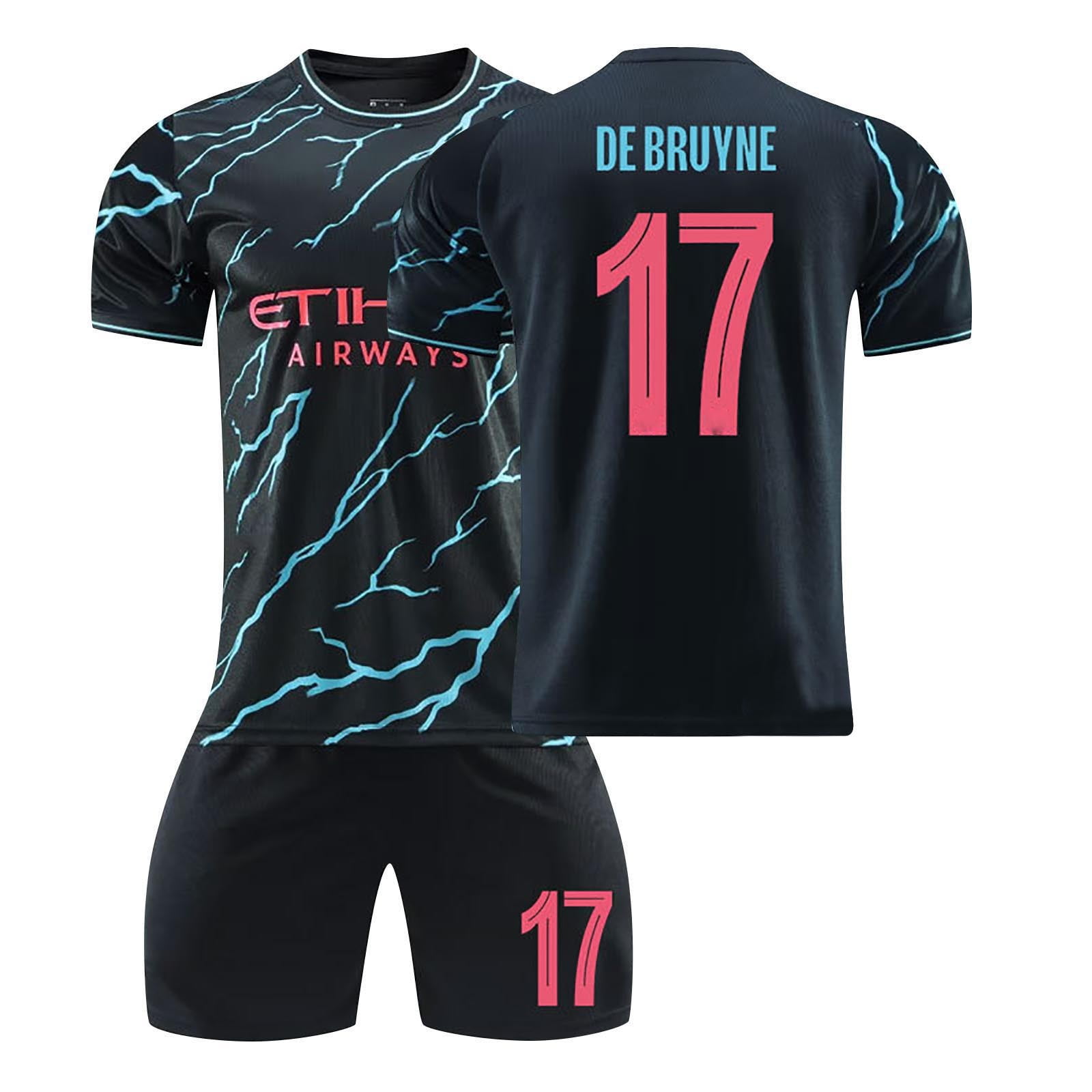 Weilan Weilan 2324 UEFA Champions League Second Away Game Soccer Jersey, European #17 DE BRUYNE ...