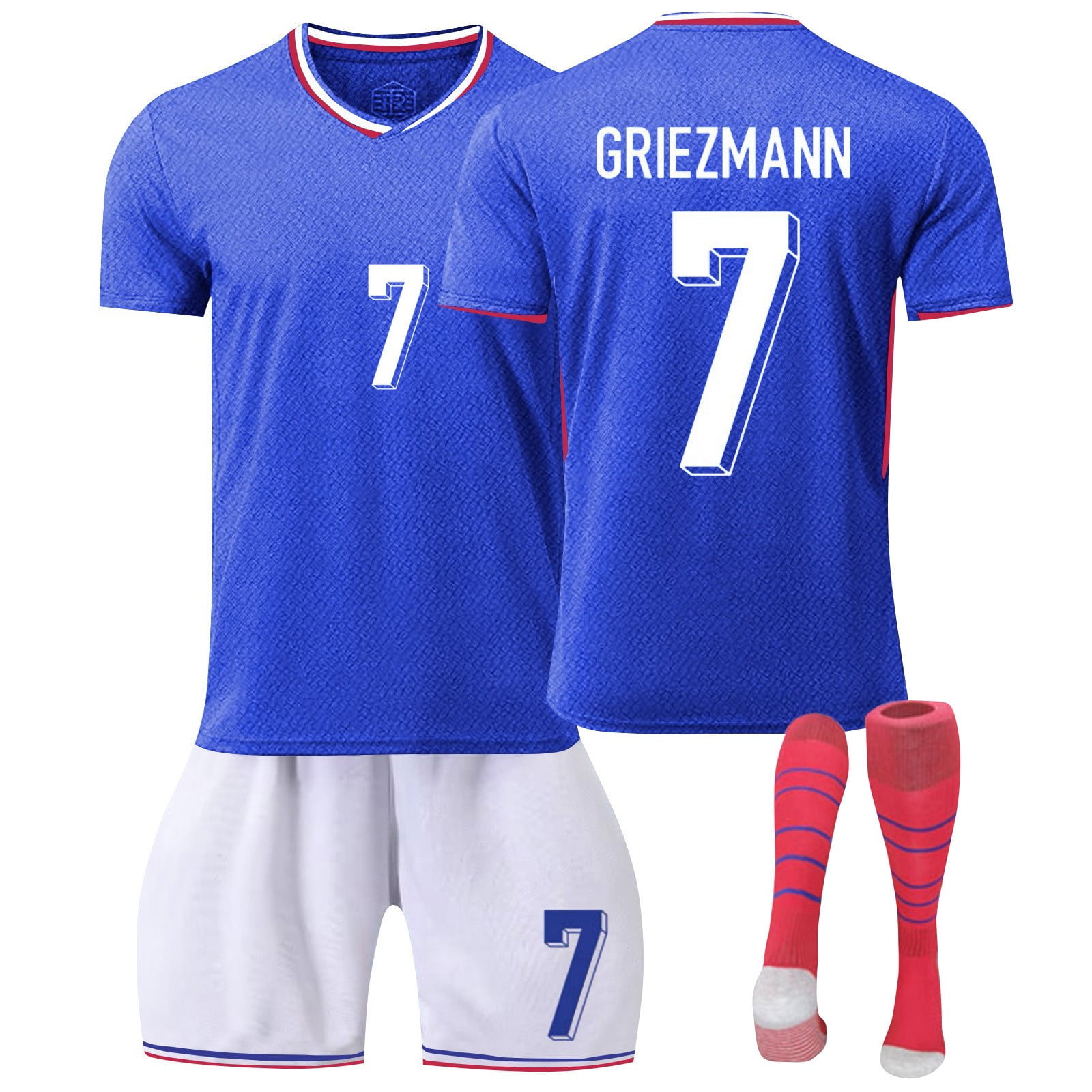 Weilan 2425 French National Team Home Game Royal Blue Soccer Jersey, #7 GRIEZMANN Short Sleeve ...