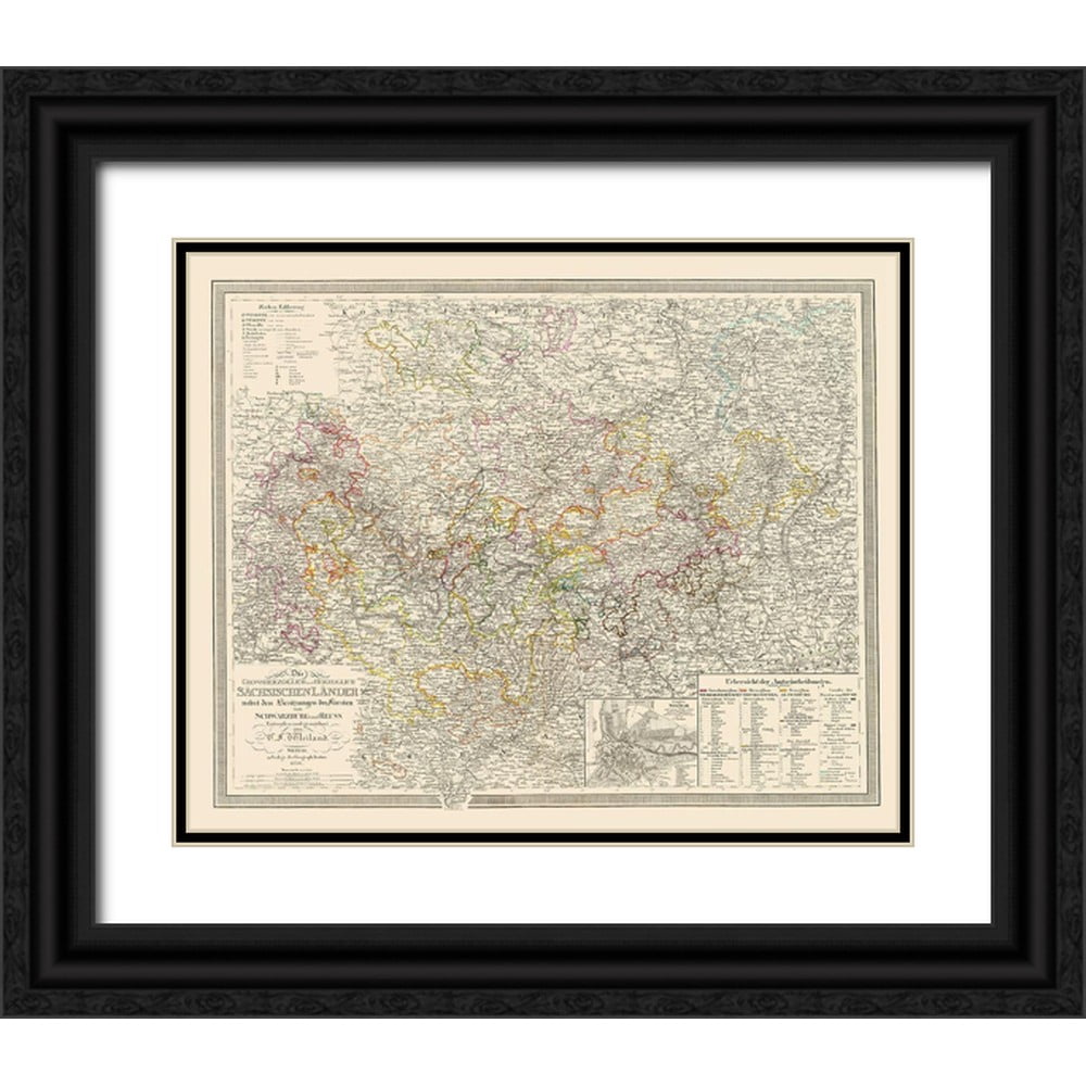Weiland 14x12 Black Ornate Wood Framed with Double Matting Museum Art ...
