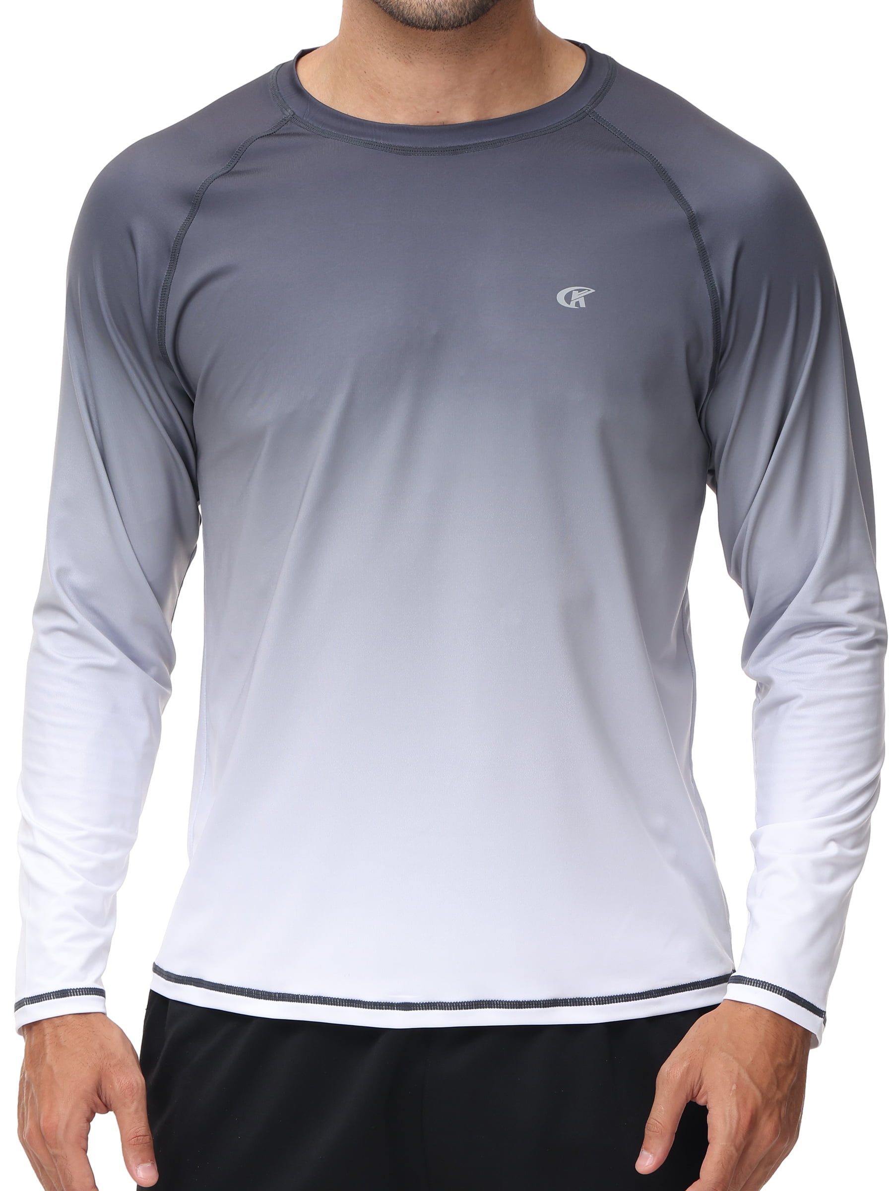 Weilanxin Long Sleeve Swim Shirts for Men Sun Protection Shirt Running ...