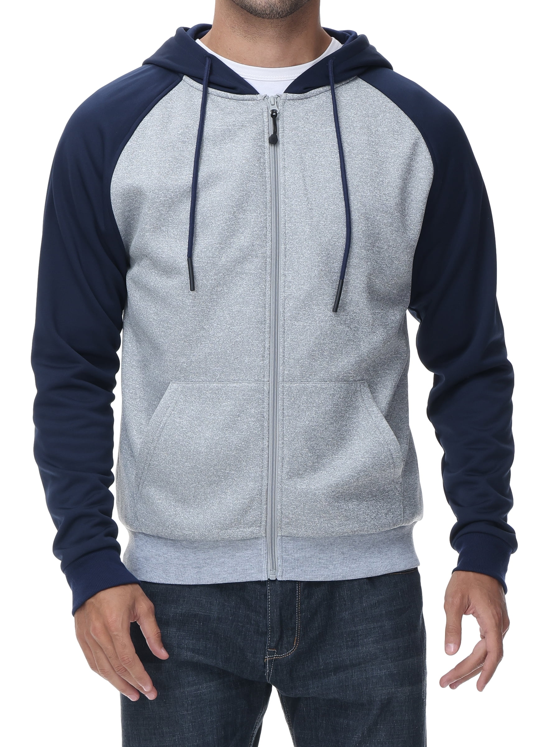 Weilanxin Men's Color Block Pullover Fleece Hoodie, Full Zip Jacket ...