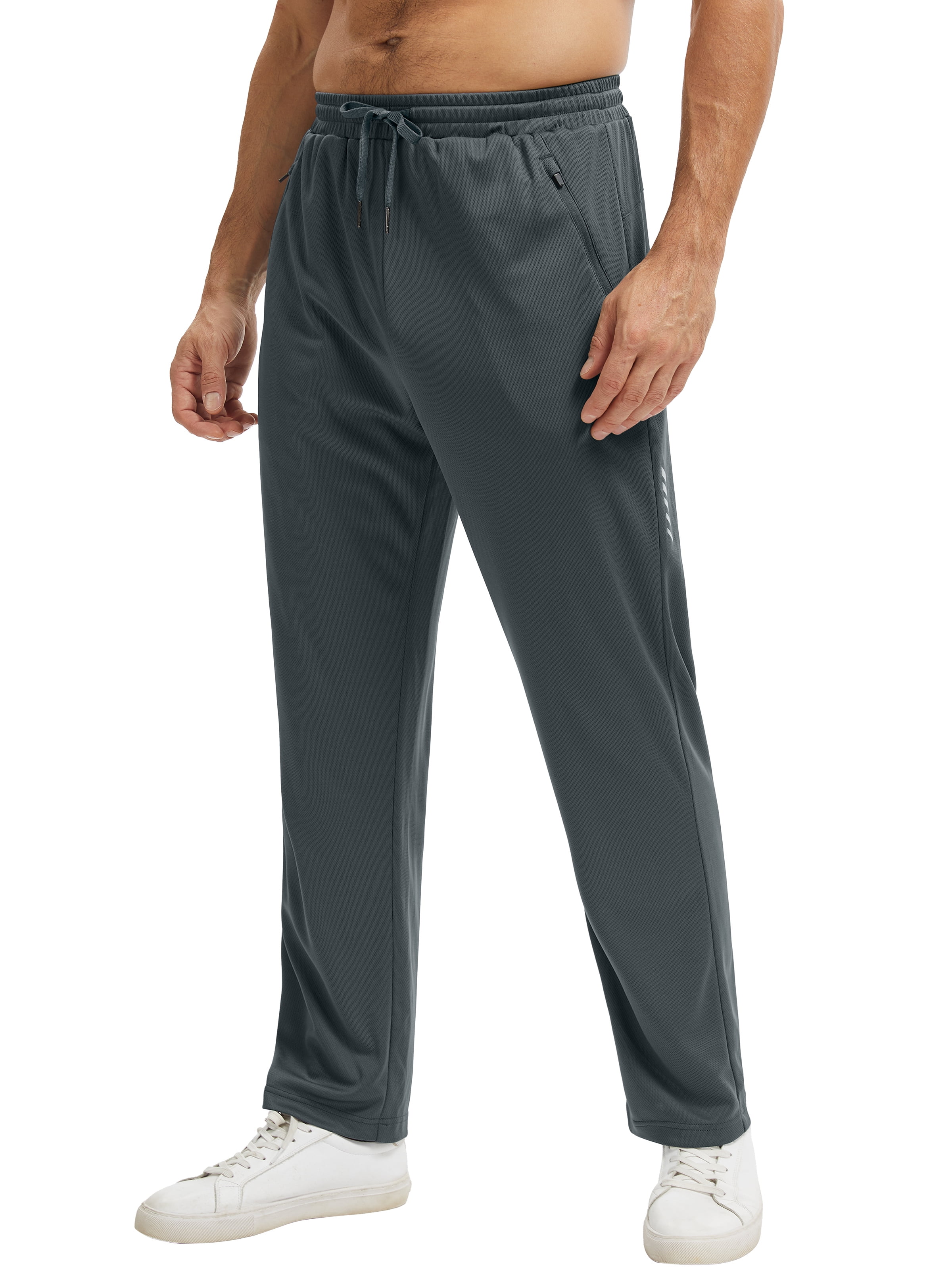 Weilanxin Men's Mesh Lightweight Sweatpants with Zipper Pockets ...