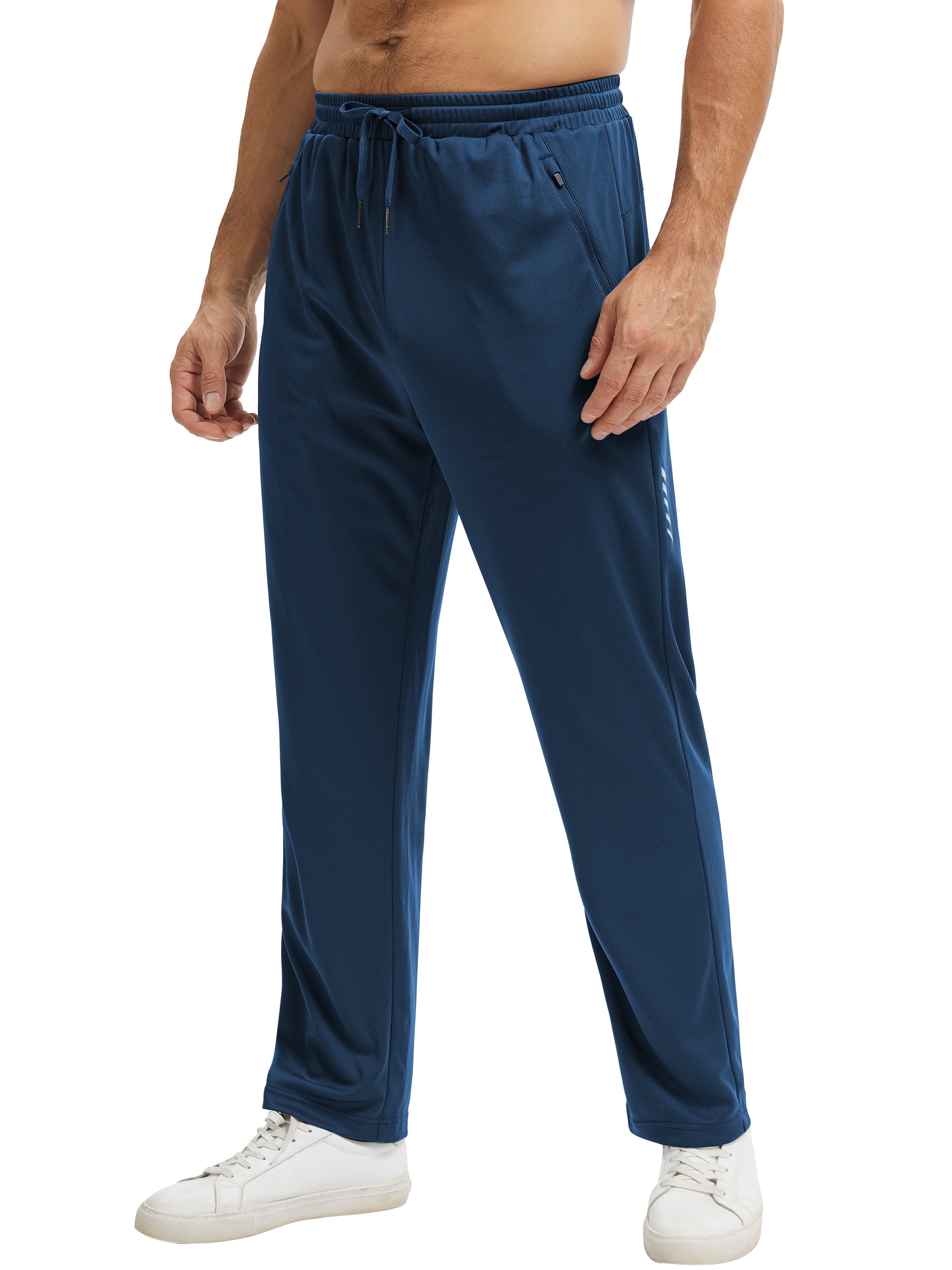 Weilanxin Men's Mesh Lightweight Sweatpants with Zipper Pockets ...