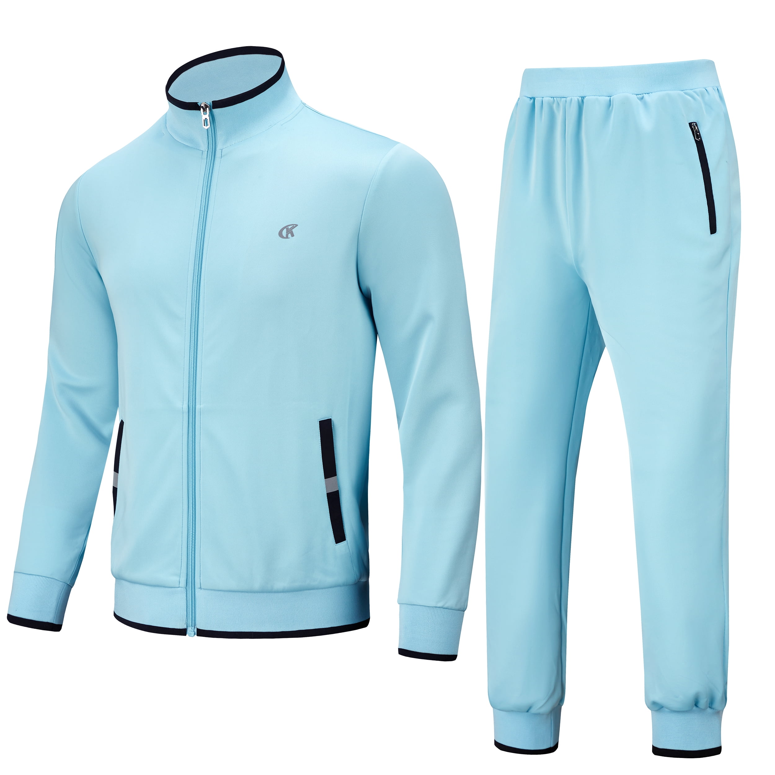 Weilanxin Men's Tracksuits Sweatsuits 2 Piece Set, Full Zip, GrayBlue ...