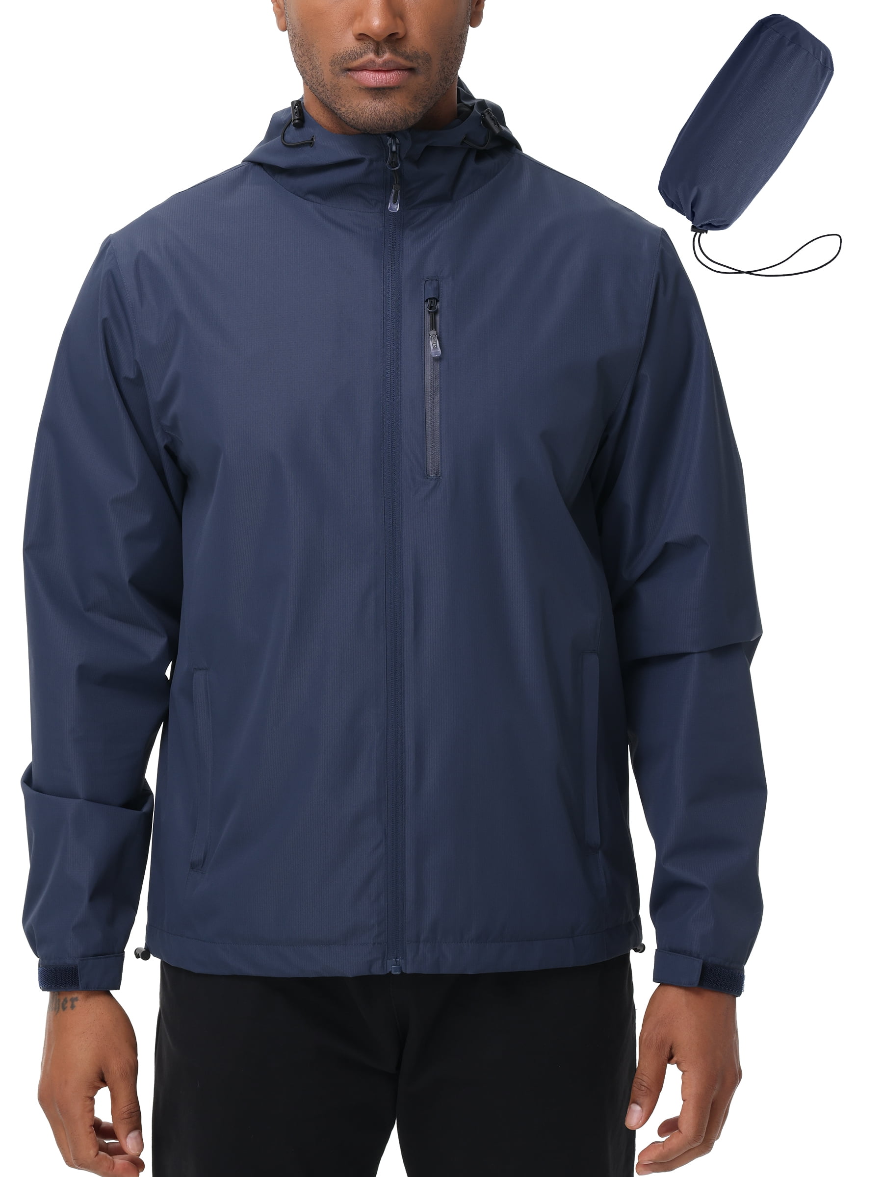 Weilanxin Men's Waterproof Rain Jacket Hood Packable Raincoats ...