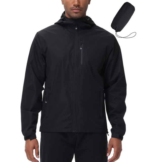 Weilanxin Men's Waterproof Rain Jacket Hood Packable Raincoats ...