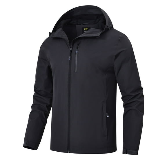 CAUYDY Men's Packable Rain Jacket Waterproof Lightweight Raincoat Rain ...