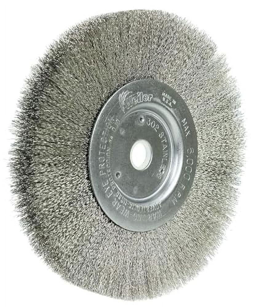 Weiler 01675 6" Narrow Face Crimped Wire Wheel, .006" Stainless Steel ...