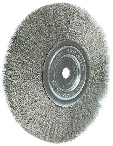 Weiler 01775 8" Narrow Face Crimped Wire Wheel, .006" Stainless Steel ...
