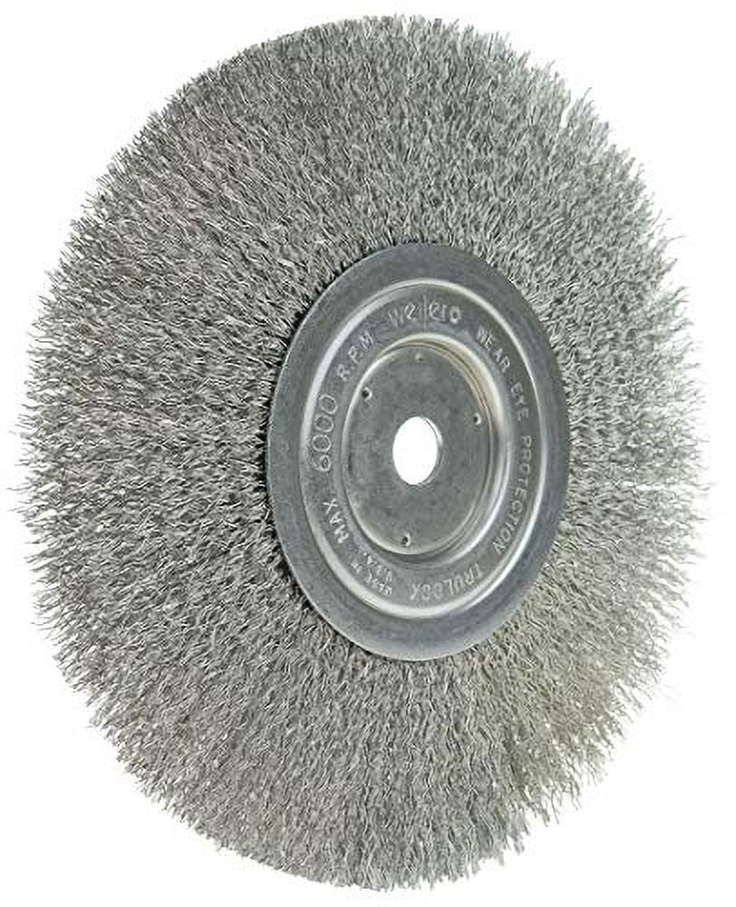 Weiler 01805 8" Narrow Face Crimped Wire Wheel, .0118" Stainless Steel ...