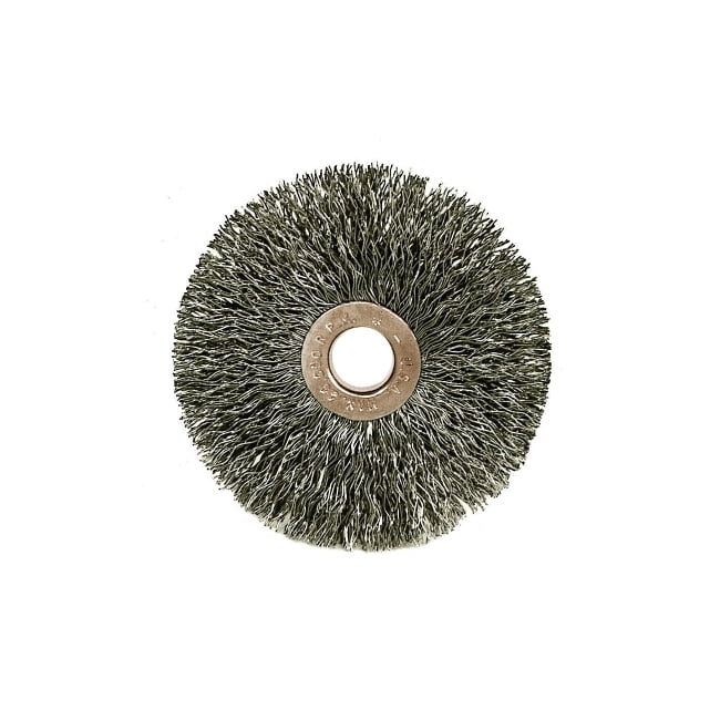Weiler 16963 3" Crimped Wire Wheel, .0118"Stainless Steel Fill, 1/2"-3/ ...