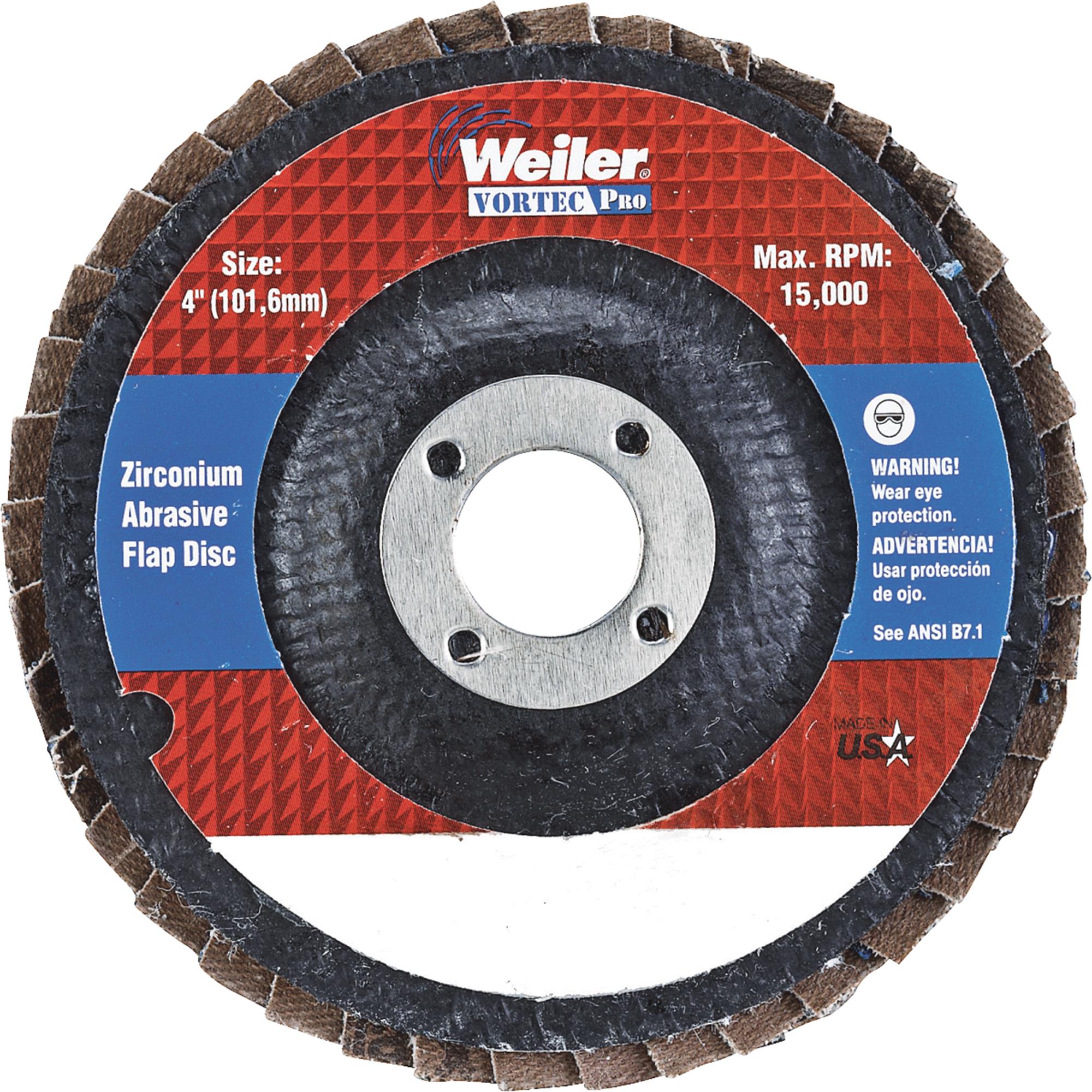 Weiler 30822 29 Non-Woven Zirconium Flap Disc, 4"/5/8" - Walmart.com
