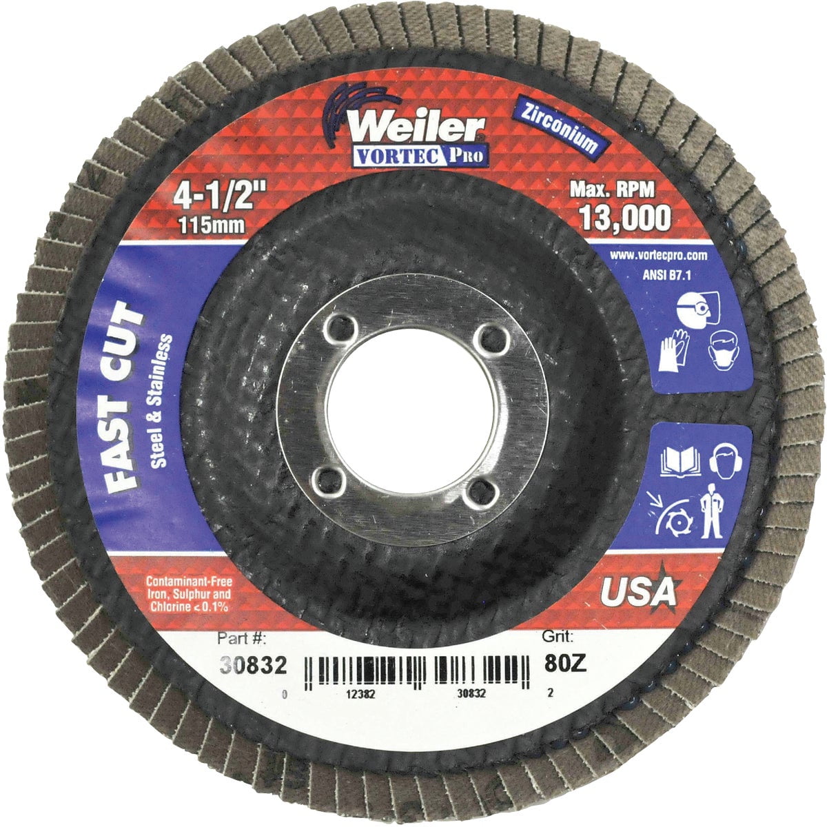 Weiler 30832 29 Non-Woven Zirconium Flap Disc - Walmart.com