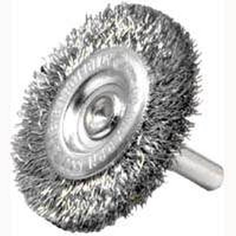 Weiler 36412 Wire Wheel Brush, 2 in Dia, 1/4 in Arbor/Shank, Steel ...
