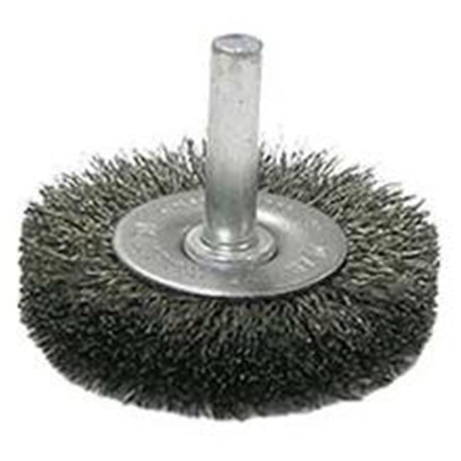 Weiler 804-17955 2 in. Stem-Mounted Crimped Wire Radial Wheel- 0.008 in ...
