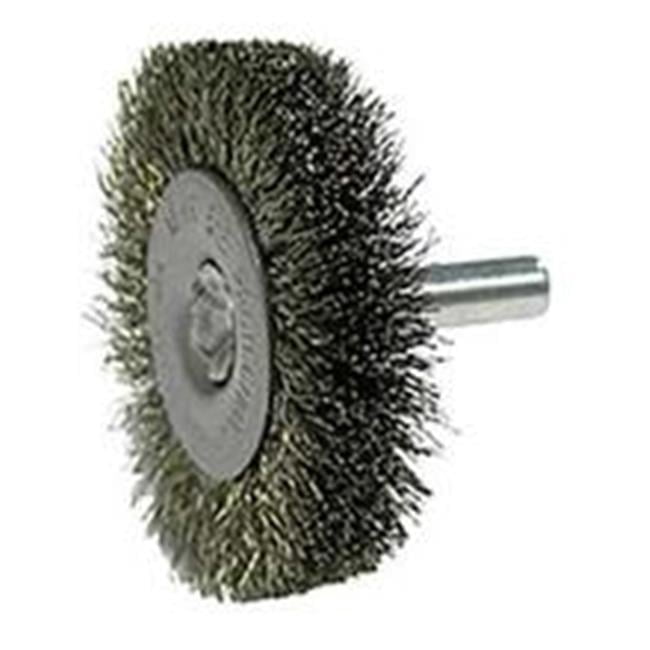 Weiler 804-17975 2 in. Stem-Mounted Crimped Wire Radial Wheel, 0.014 in ...