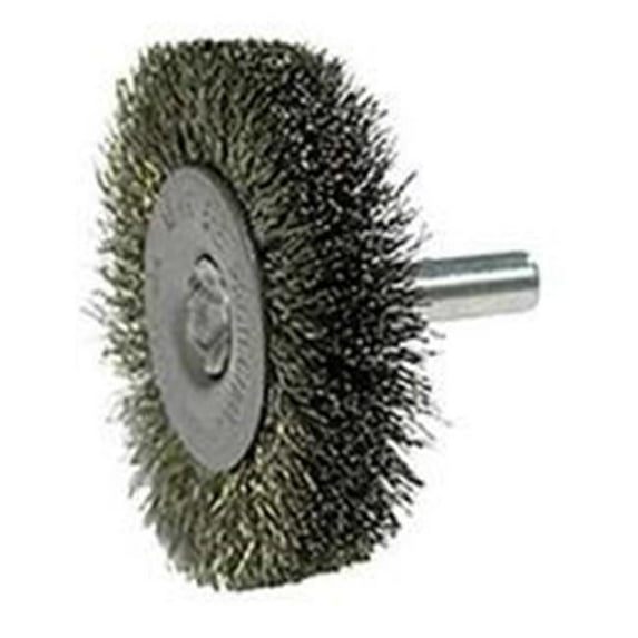 Weiler 804-17975 2 in. Stem-Mounted Crimped Wire Radial Wheel, 0.014 in ...