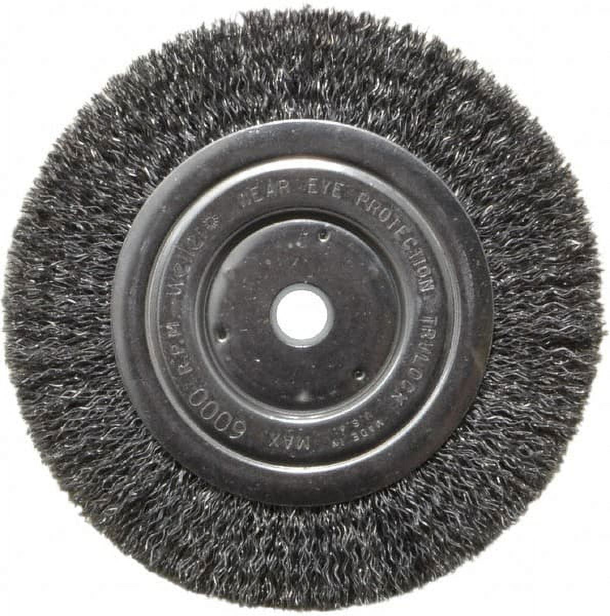 Weiler 93629 Wheel Brush: 6" Wheel Dia, Crimped 5/8" Hole, Steel, 6,000 ...