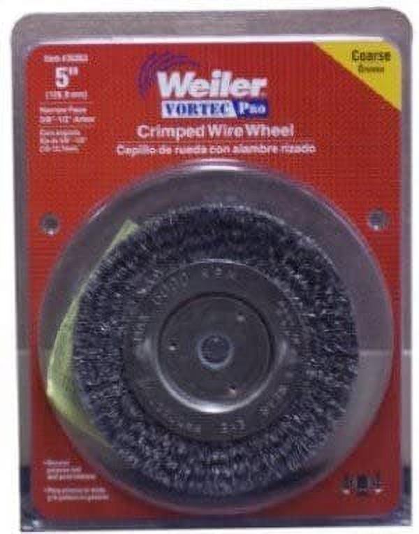 Weiler Crimped Wire Wheel 5 " Narrow Face 6000 Rpm Coarse 5/8 " - 1/2 ...