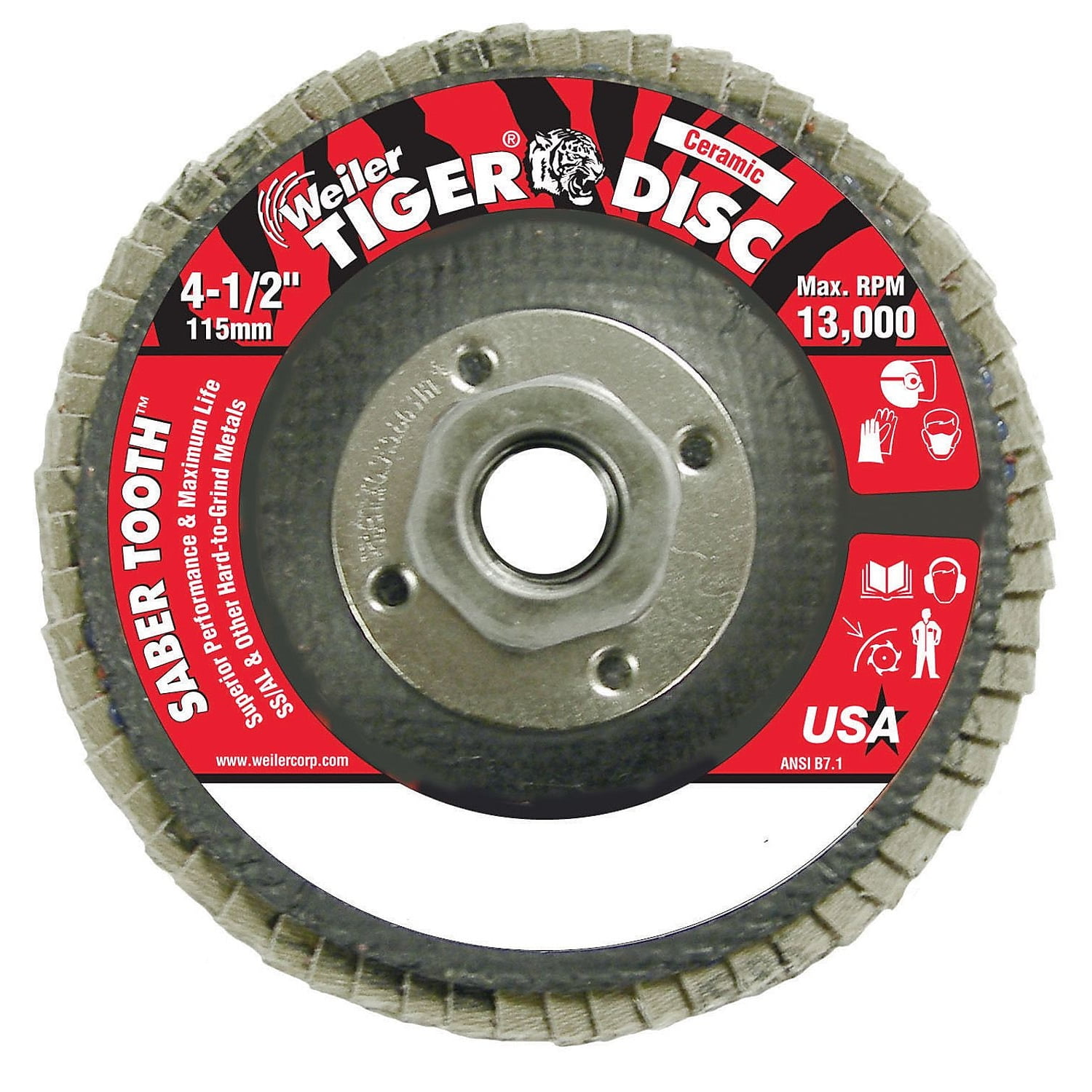 Weiler Fiber Disc,4 1/2 in Dia,5/8in Arbor 98119 - Walmart.com