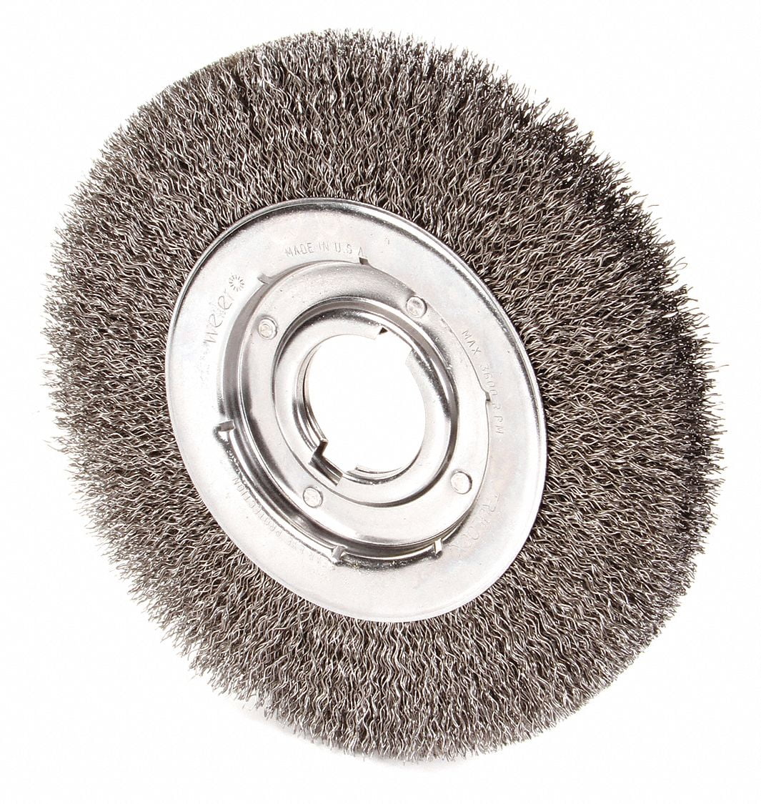 Weiler Medium Crimped Wire Wheel, 10 in D x 1 1/8 in W, .02 in Steel ...